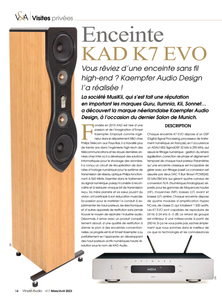 Visite privée : l’enceinte KAD K7 EVO de Kaempfer Audio Design – Vinyle & Audio – Le Magazine