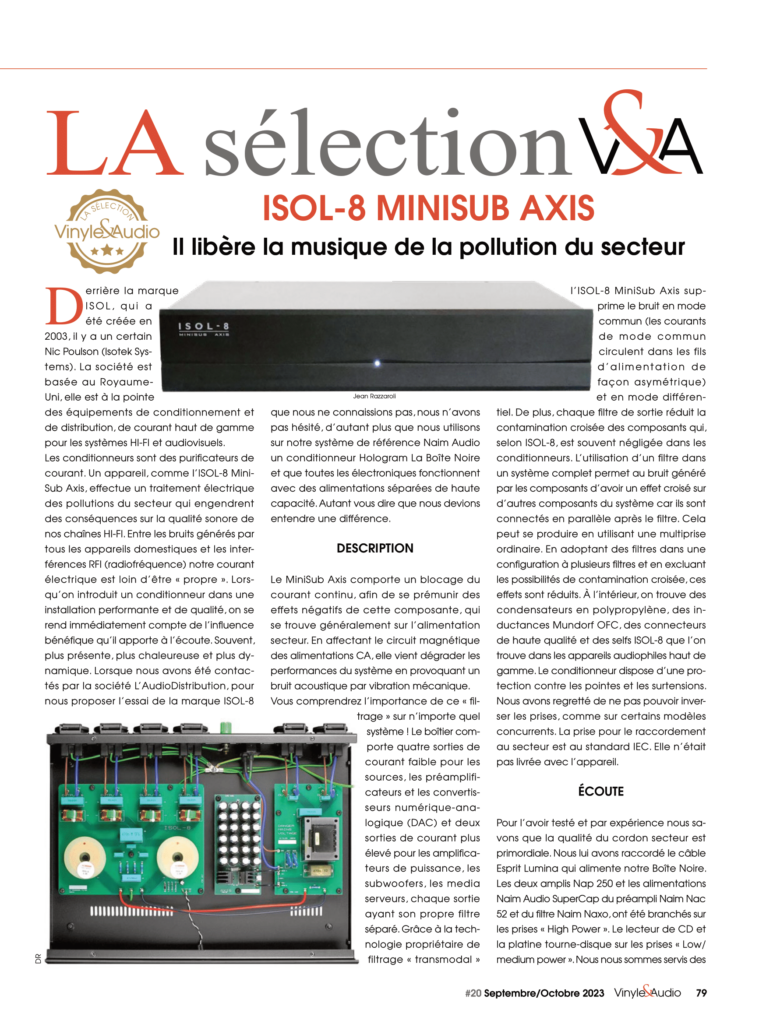 La sélection V&A : le conditionneur ISOL-8 MiniSub Axis – Vinyle ...